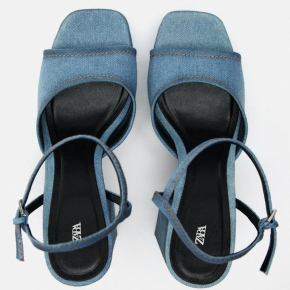 Zara | Shoes | Nwt Denim Platform Sandals 9 | Poshmark